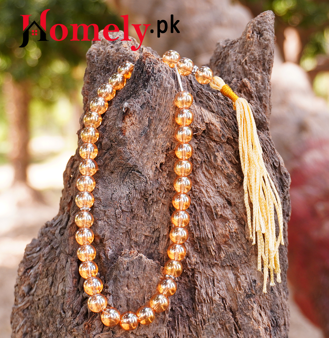 Golden Crystal Tasbih With Box 33 Beads With Box - Homely.pk