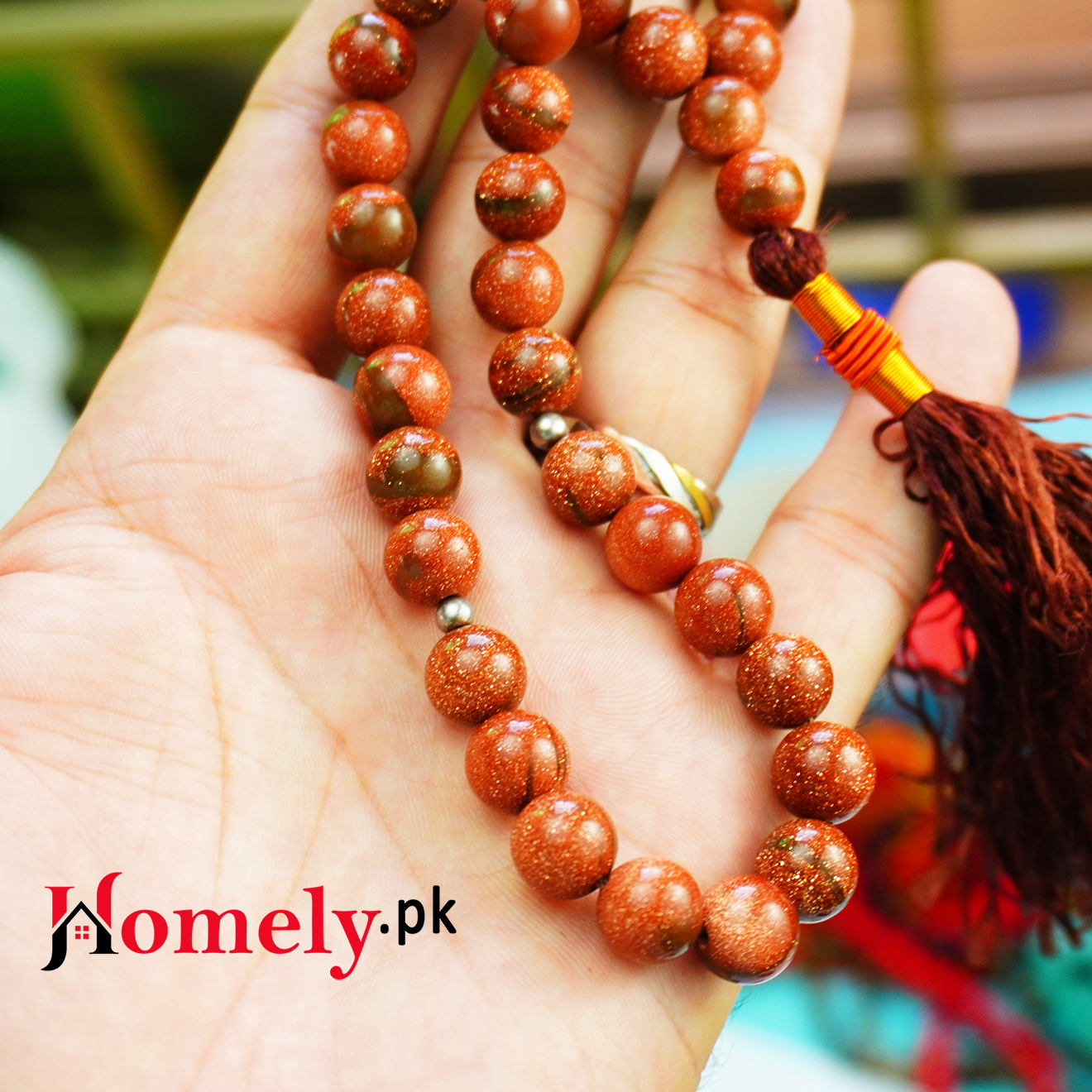 Sang Sitara Stone Tasbih 33 Beads With Box - Homely.pk